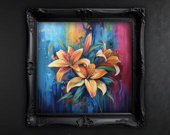 Dripping Lilies poster - Etsy