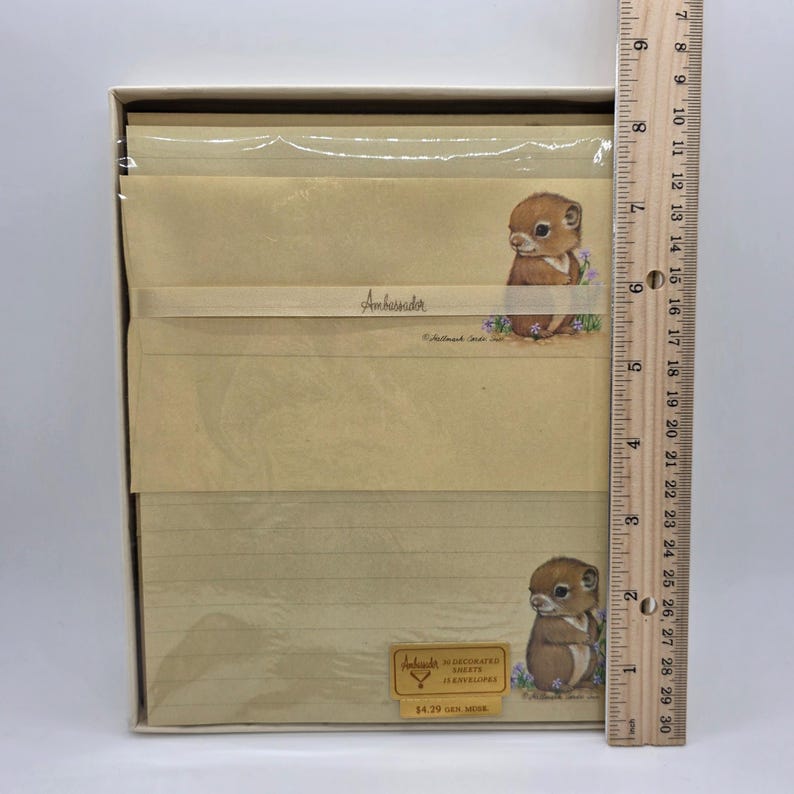 Vintage Hallmark Ambassador Woodland Baby Squirrel Stationery Set ...
