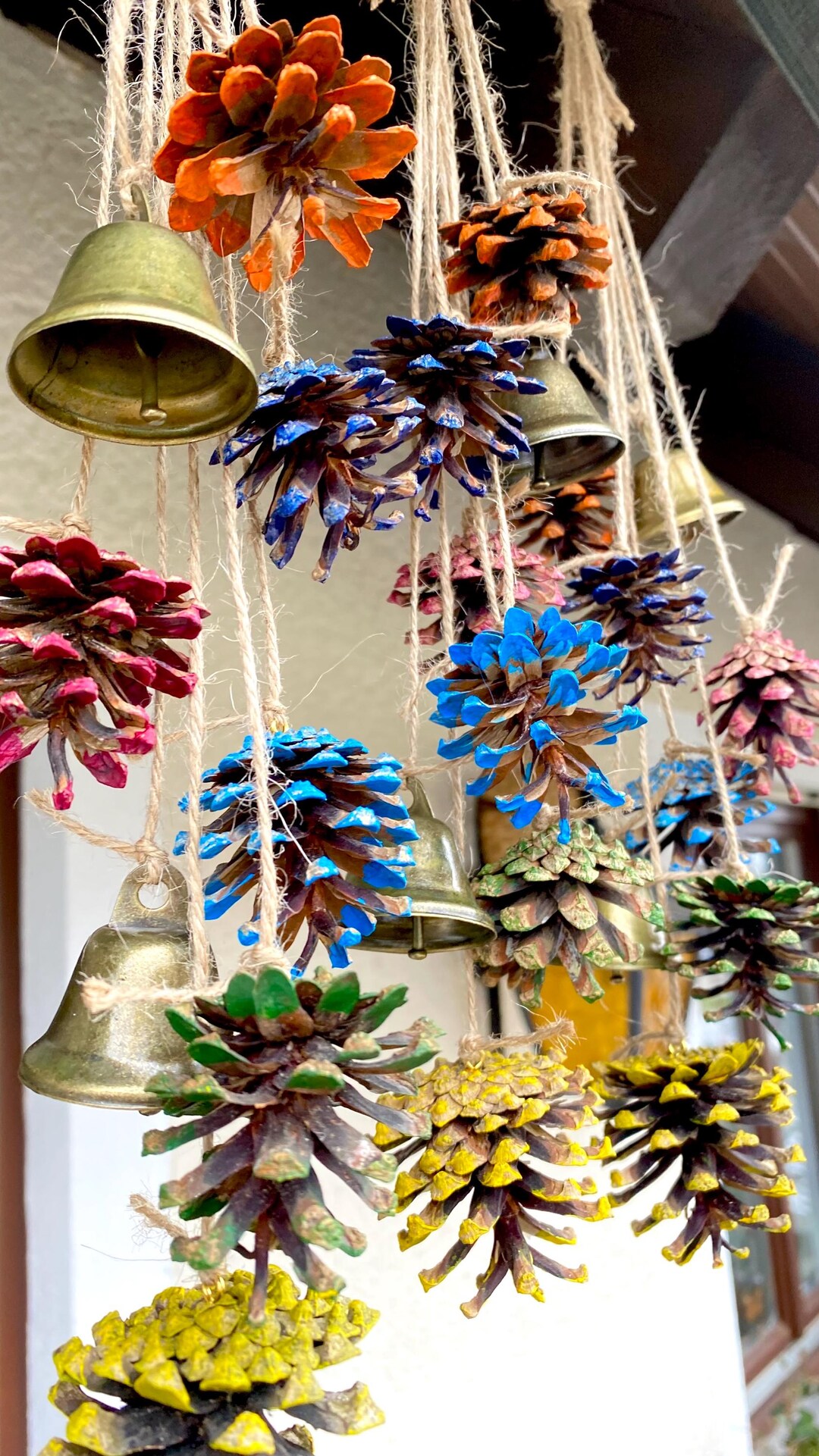 Wind Chime Set Made of Brightly Colored Cones for Balcony, Winter ...