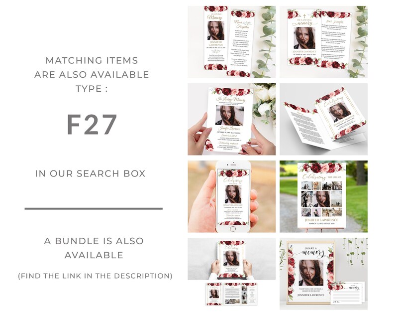 Editable Red Rose Share A Memory Cards & Sign Funeral Memory Card ...