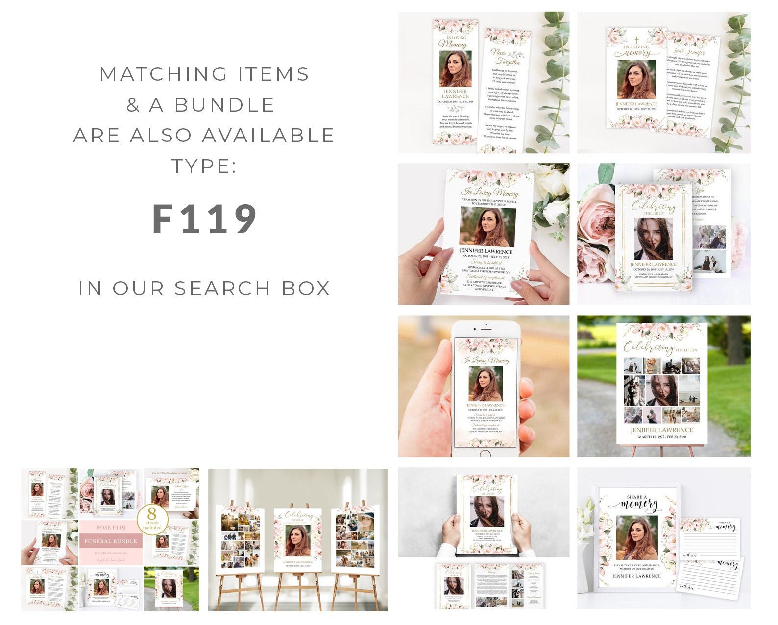 Digital Funeral Text Invitation Template, Funeral Announcement Pink ...