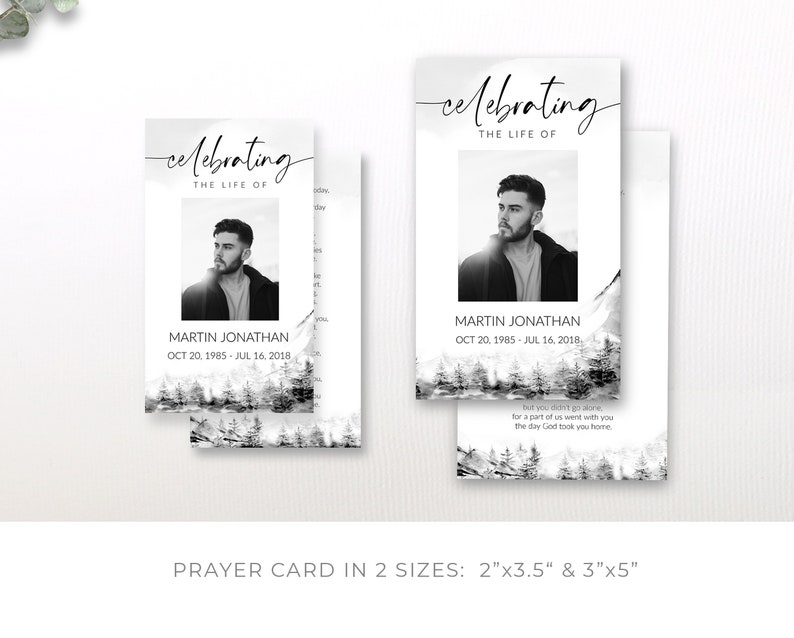 Funeral Bundle Template Modern Mountain for Men and Women Nature ...