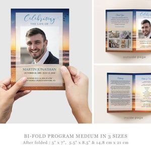 Sunset Beach Funeral Bundle Template Celebration of Life Bundle ...