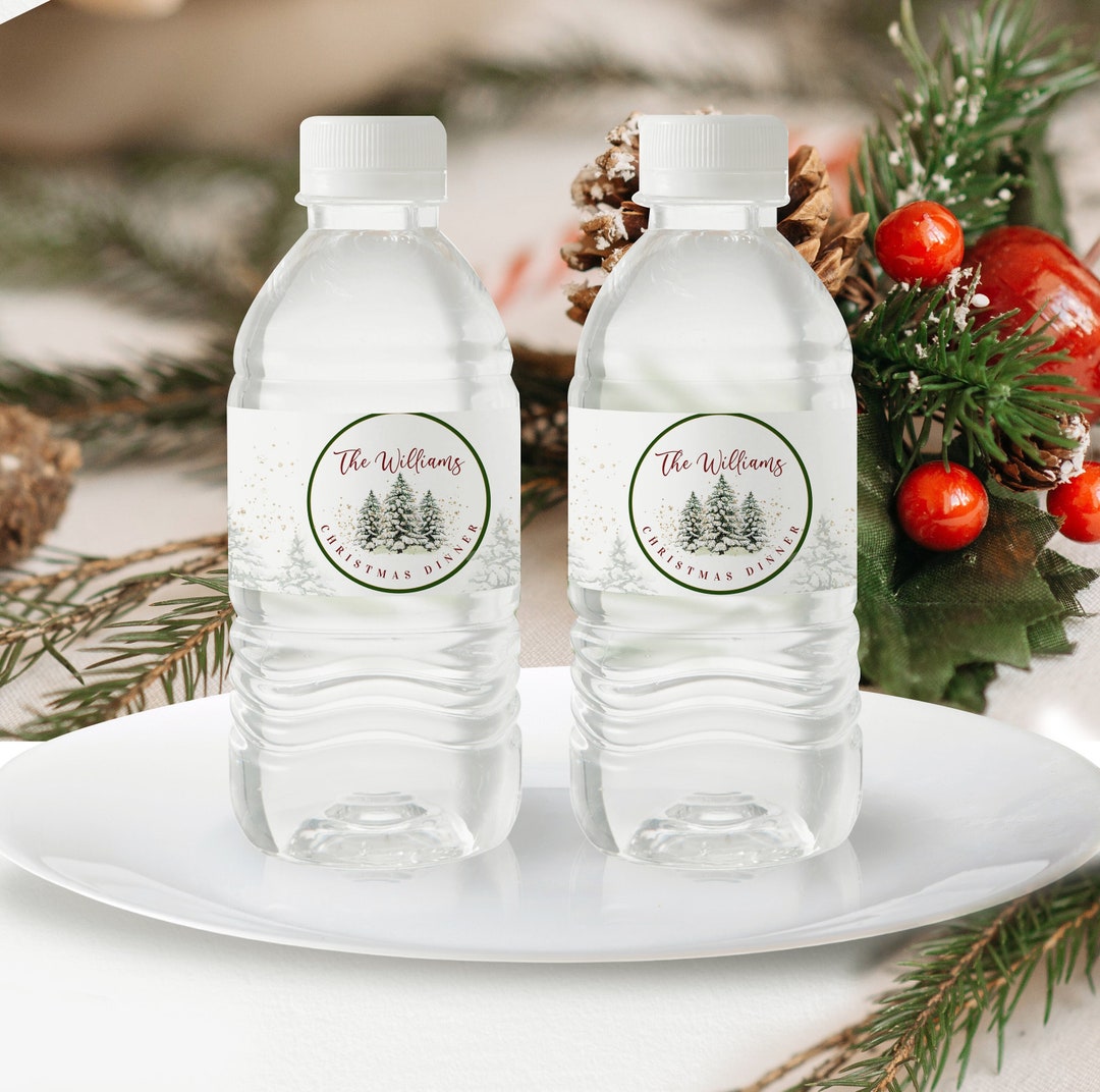 Christmas Water Bottle Label, Water Bottle Christmas, Instant Download ...