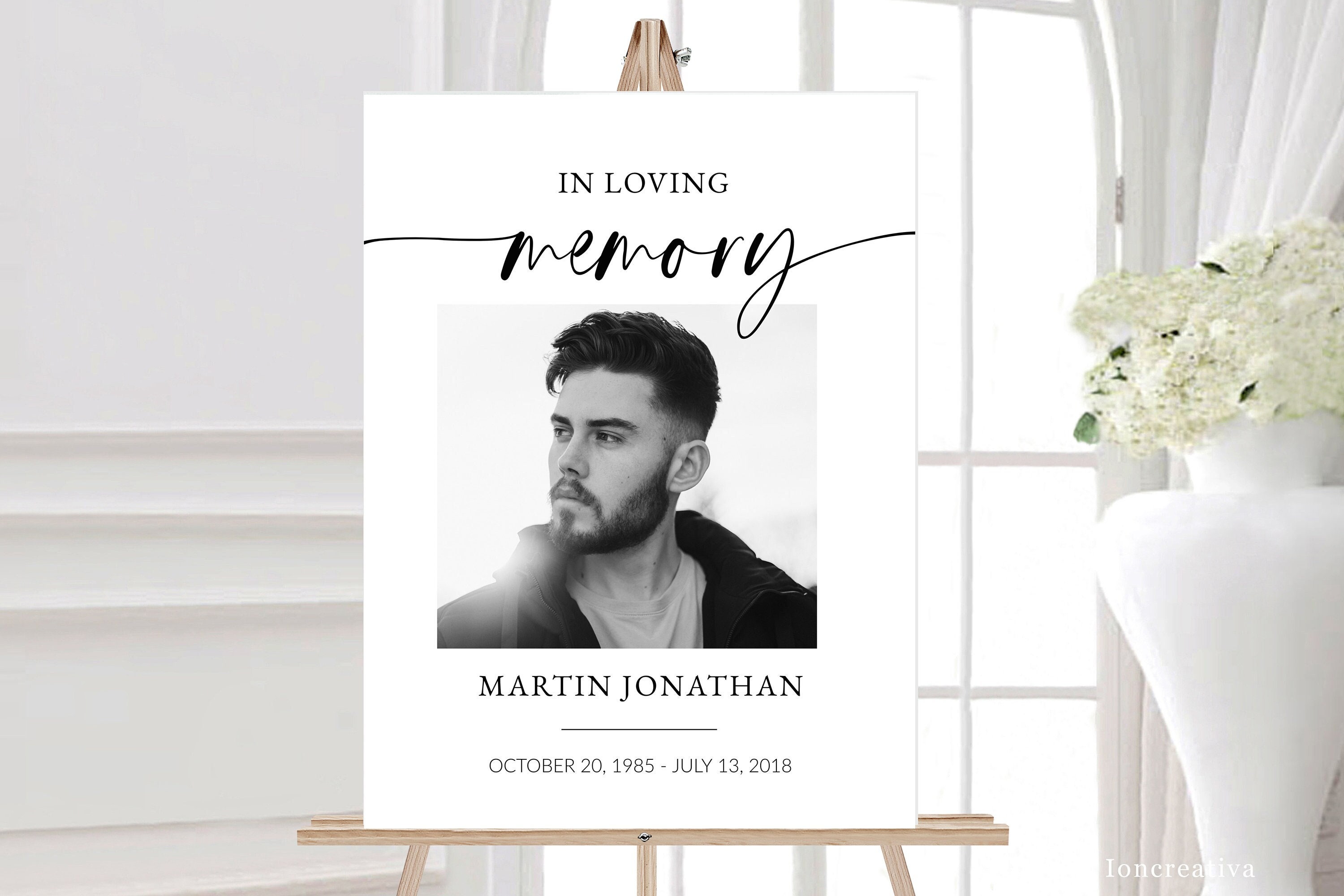 Minimalist Funeral Welcome Sign Template, in Loving Memory Welcome ...