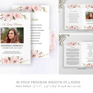 Funeral Templates Bundle, in Loving Memory Suite, Editable Celebration ...