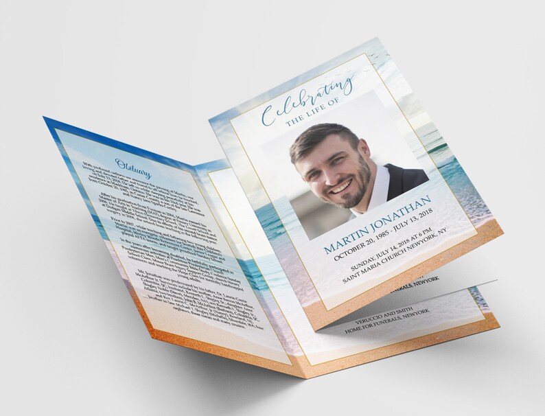 Editable Funeral Program Template, Celebration of Life, Funeral ...