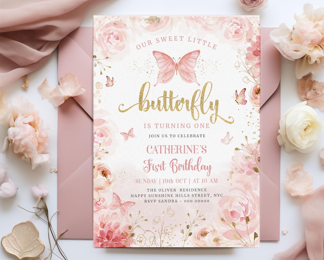 Butterfly Invitation Butterfly Birthday Invitation Girls Butterfly ...