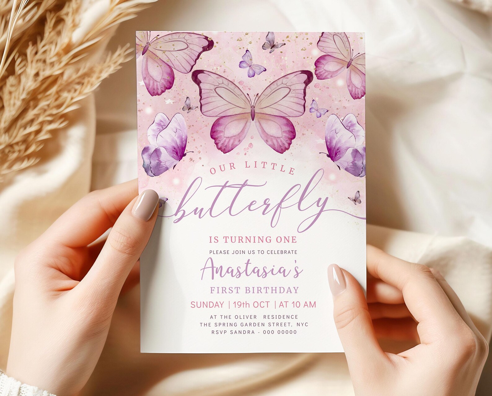 Butterfly Birthday Invitation, Butterflies 1st Birthday Invite, First ...