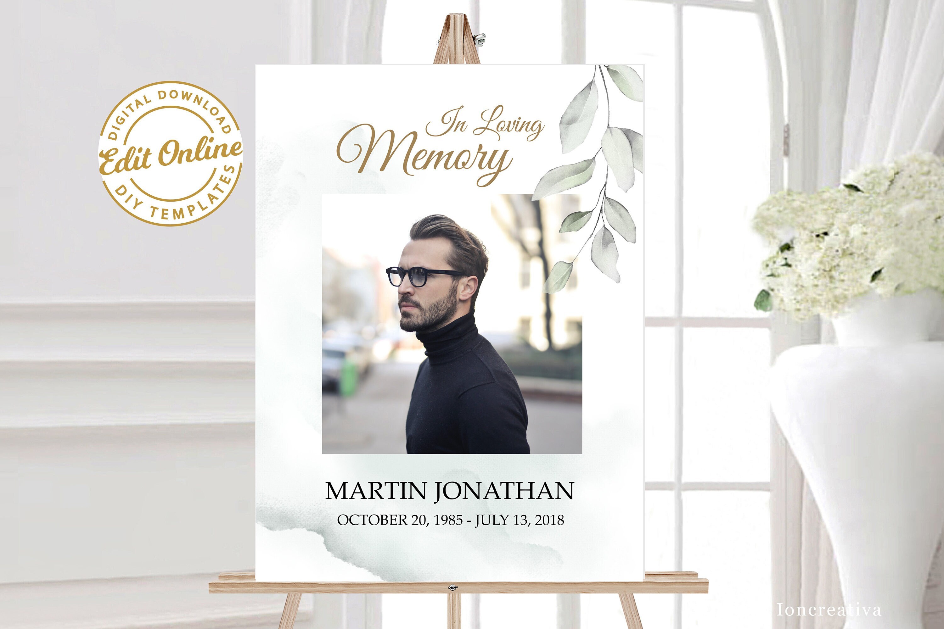 Funeral Memorial Sign, Celebration of Life, in Loving Memory Sign ...