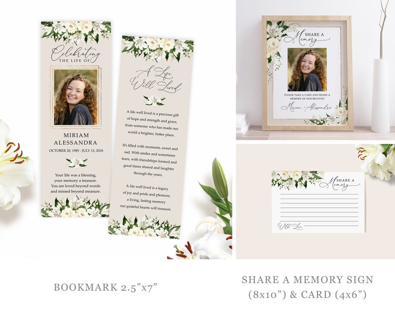 Funeral Bundle Template White Lily Roses Flower Floral White ...