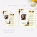 Yellow Sunflower Editable Funeral Prayer Card Template Yellow Floral ...
