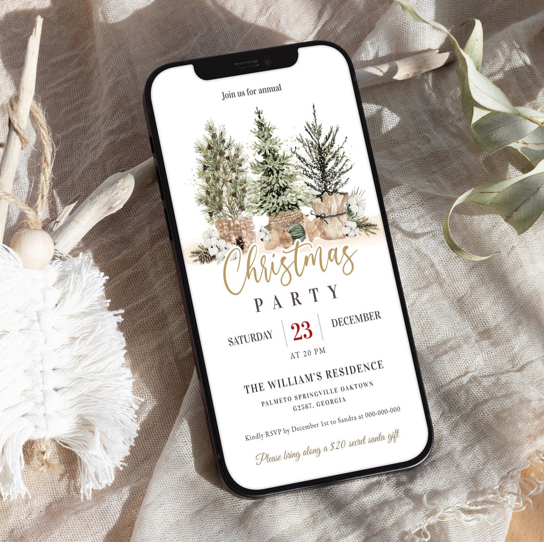 Editable Digital Christmas Party Invitation Christmas Party Invitation ...