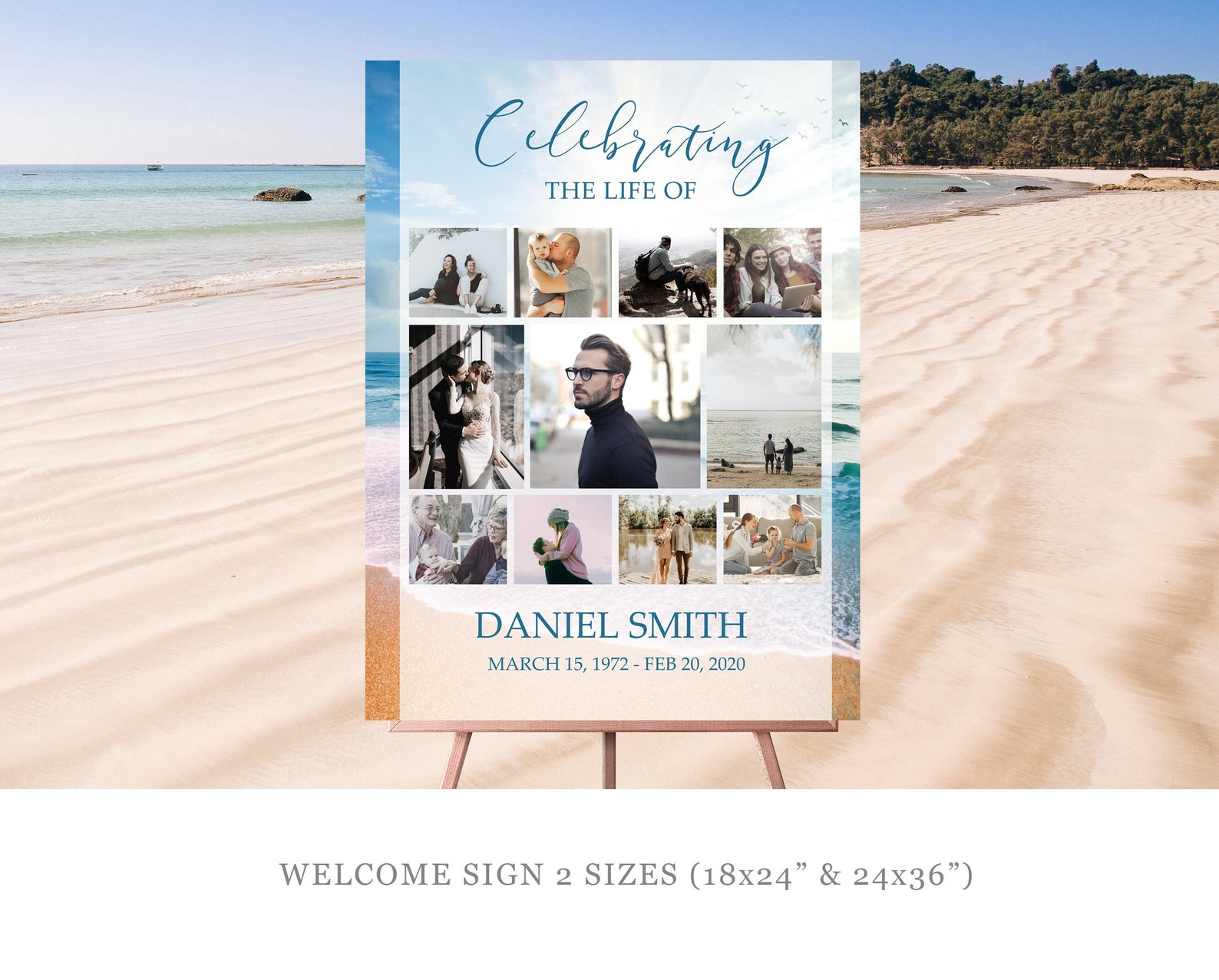 Editable Funeral Bundle Template Sea Beach, Celebration of Life Bundle ...