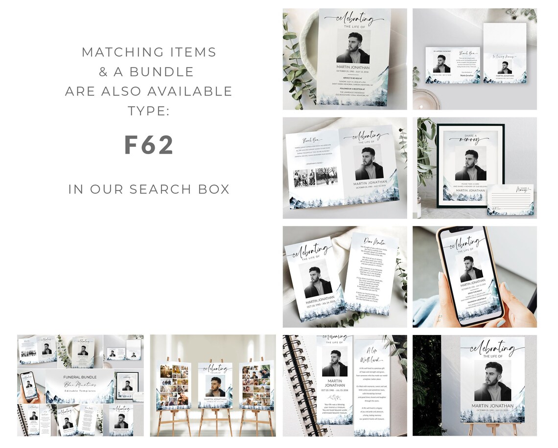 Editable Funeral Invitation Card Template Blue Mountain Funeral ...