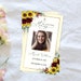 Yellow Sunflower Editable Funeral Prayer Card Template Yellow Floral ...