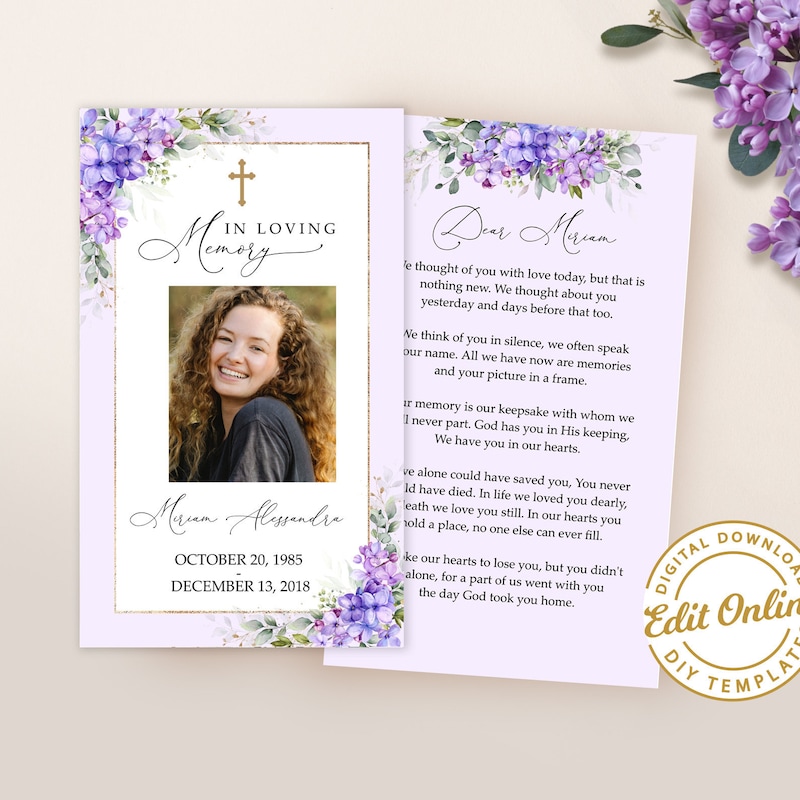 Purple Flowers Memorial - Etsy