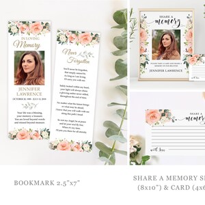 Editable Funeral Bundle Template Pink White Roses, Floral Celebration ...