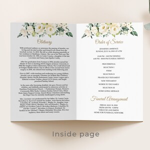 Editable Funeral Program Template, in Loving Memory Funeral, White Lily ...