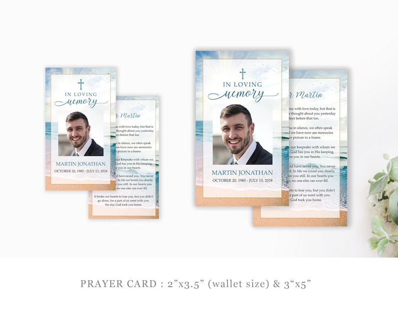 Editable Funeral Bundle Template Sea Beach, Celebration of Life Bundle ...