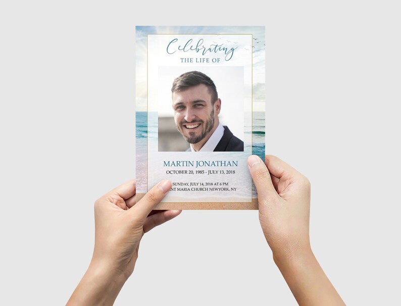 Editable Funeral Program Template, Celebration of Life, Funeral ...