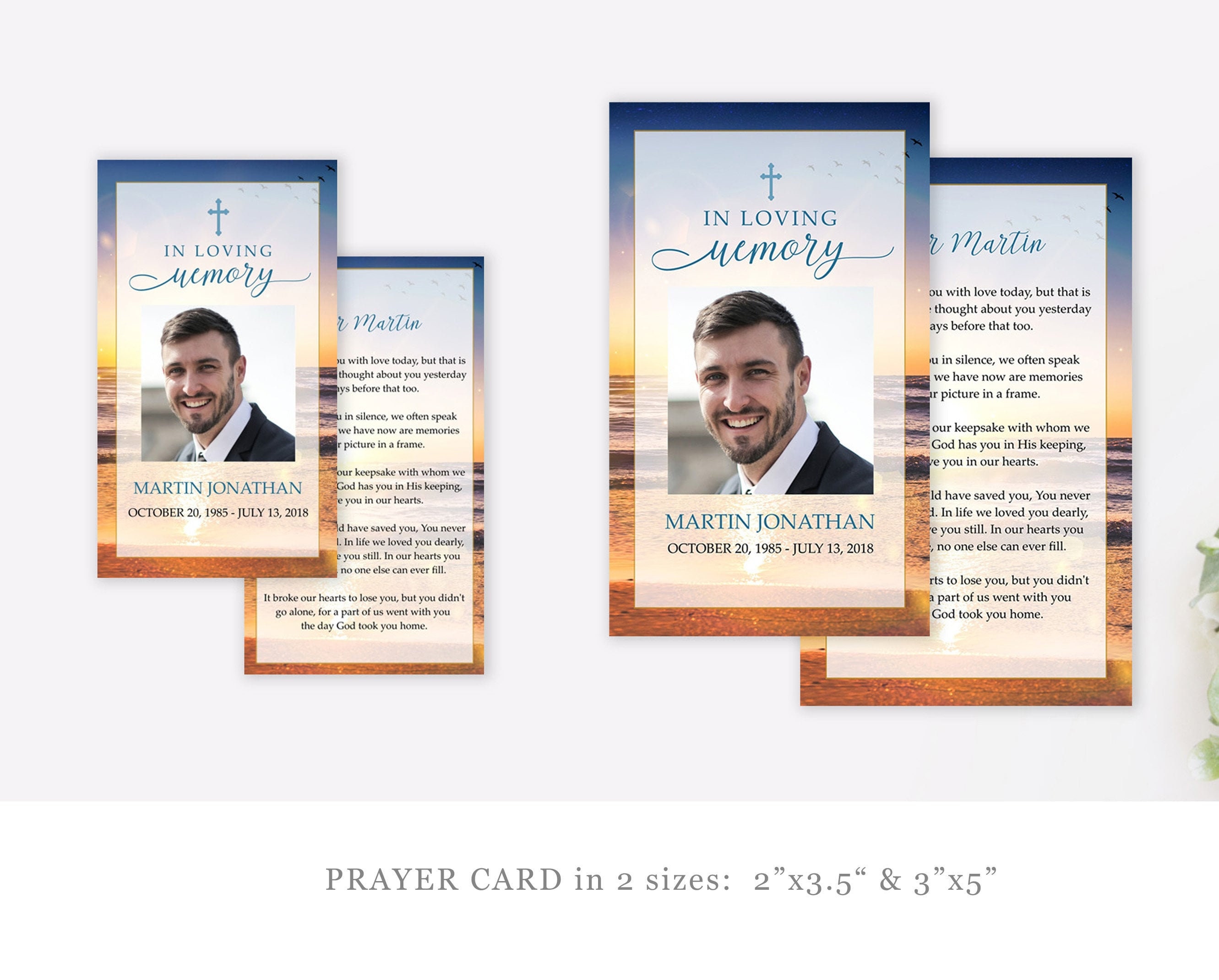 Sunset Beach Funeral Bundle Template Celebration of Life Bundle ...