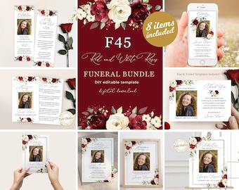 Sunset Beach Funeral Bundle Template Celebration of Life Bundle ...