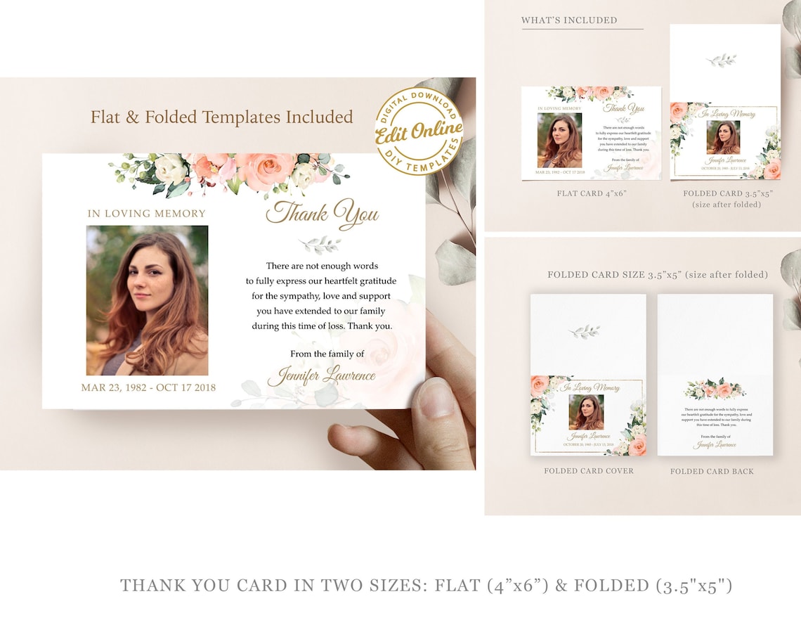 Editable Funeral Bundle Template Pink White Roses, Floral Celebration ...