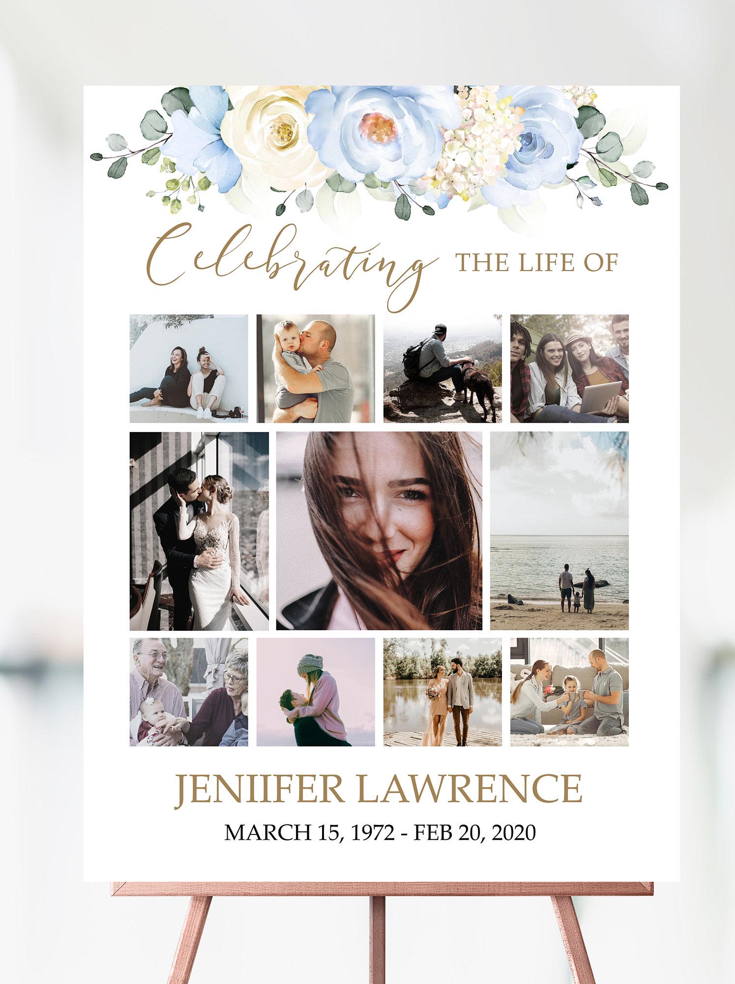 Editable Funeral Sign Template Editable Memorial Service Sign Dusty ...