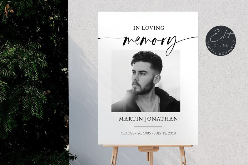 Minimalist Funeral Welcome Sign Template, in Loving Memory Welcome ...