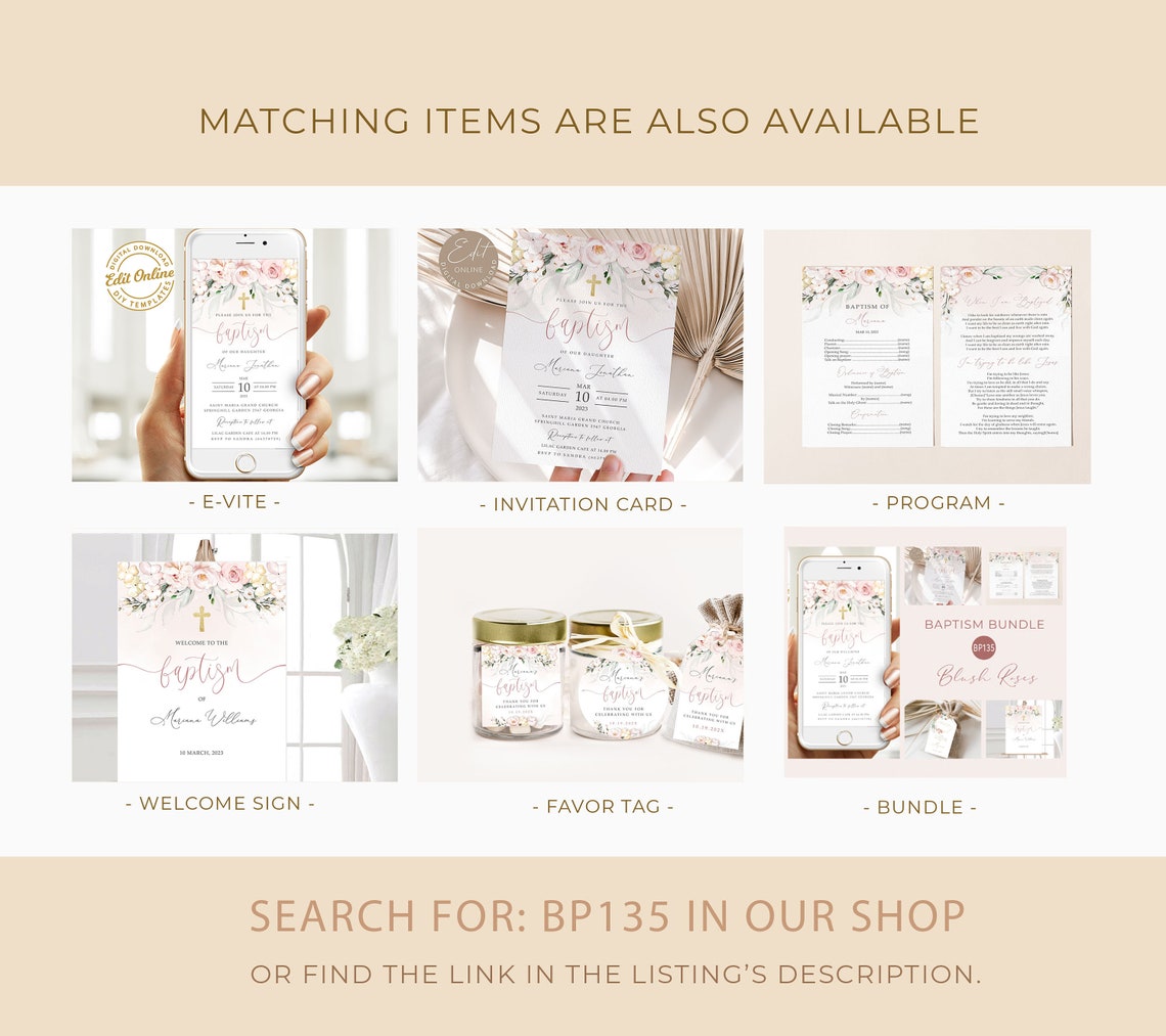 Baptism Program Template, Printable Baptism Program, Pink Baptism ...