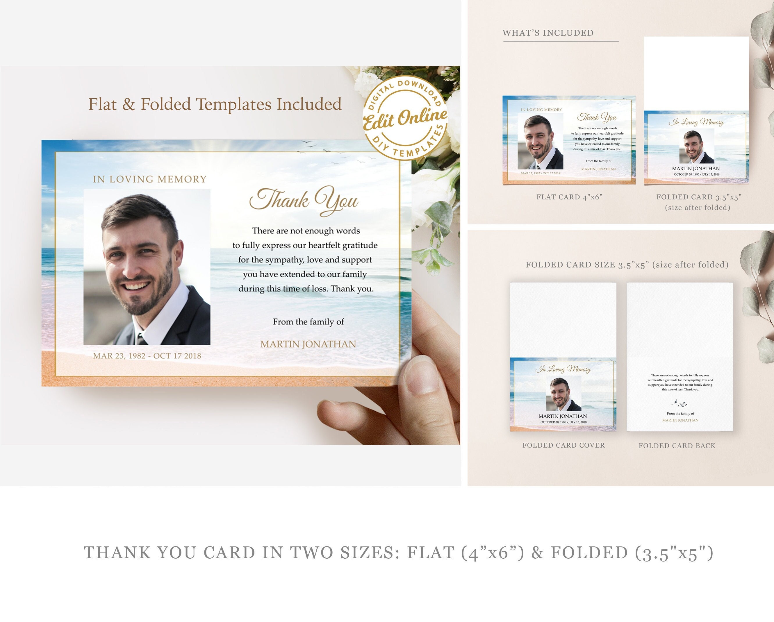 Editable Funeral Bundle Template Sea Beach, Celebration of Life Bundle ...