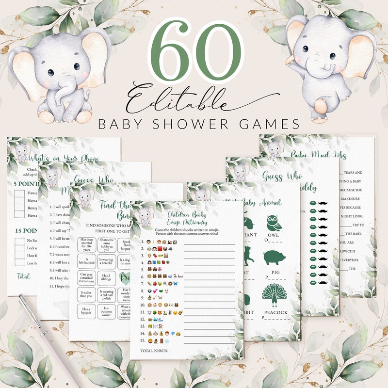 Elephant Game Booklet - Etsy