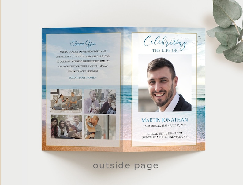 Editable Funeral Program Template, Celebration of Life, Funeral ...