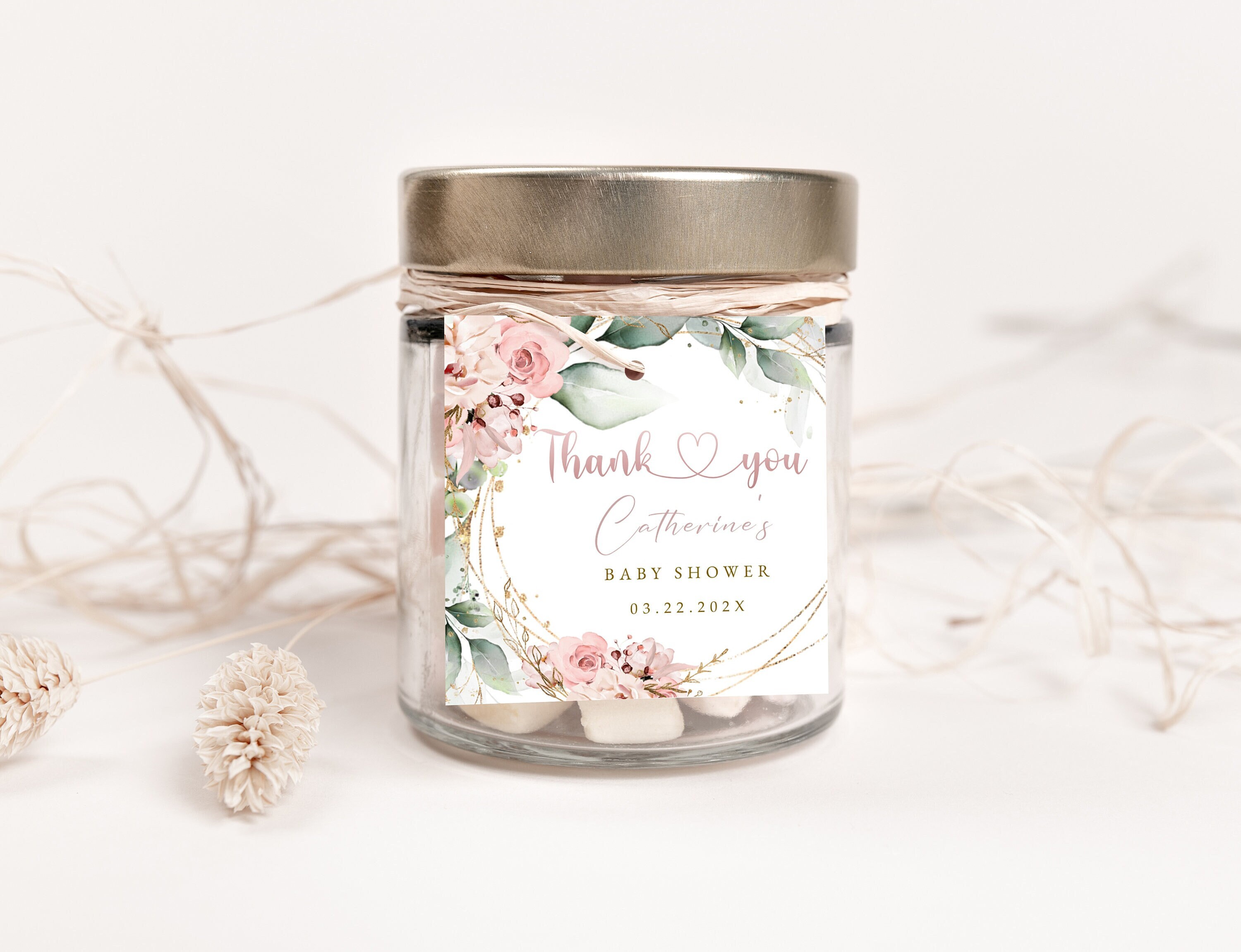 Editable Favor Tag Template, Blush Pink Round Tag Square Tag, Pink Girl ...