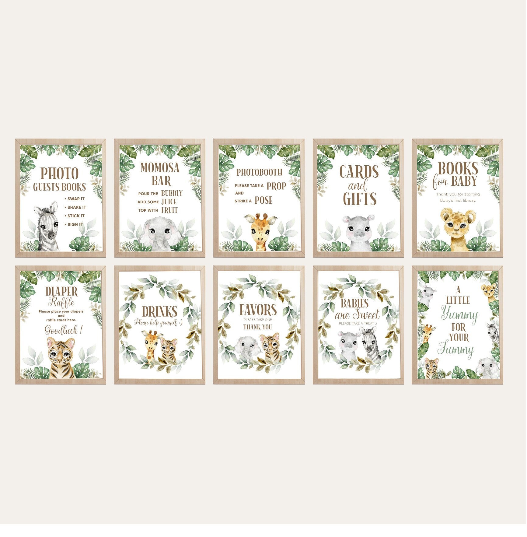 10 Template Mom-osa Bar Sign Safari Baby Shower Momosa Bar Sign ...