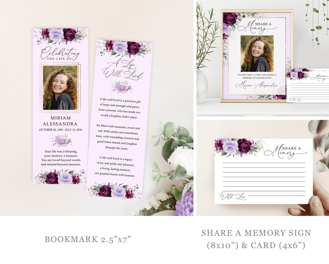 Editable Funeral Bundle, Memorial Package Celebration of Life Package ...