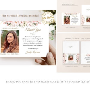 Pink Blush Roses Funeral Bundle Template Floral Celebration of Life ...