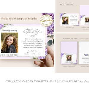 Editable Funeral Bundle Lilac Template, Memorial Package, Celebration ...