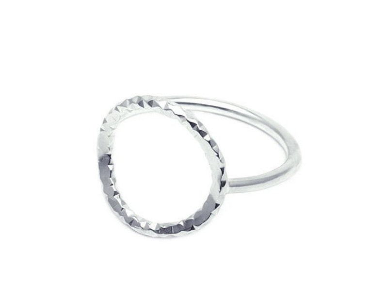 Sterling Silver Open Circle Ring - Etsy