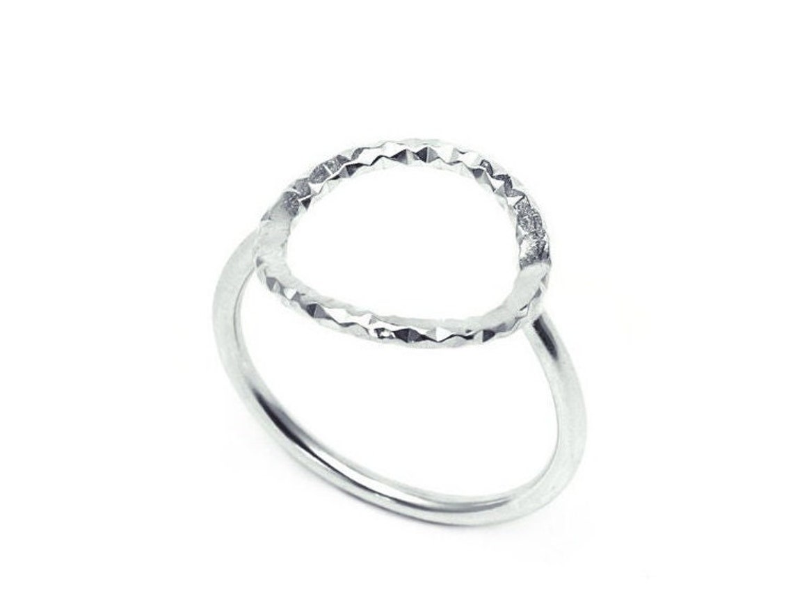 Sterling Silver Open Circle Ring - Etsy