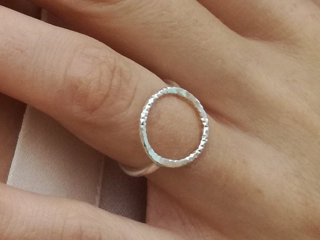 Sterling Silver Open Circle Ring - Etsy