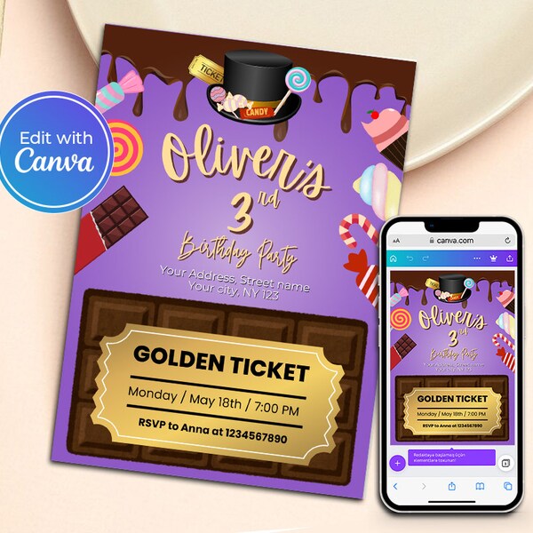 Charlie Factory Inspired Editable Invitation - Etsy