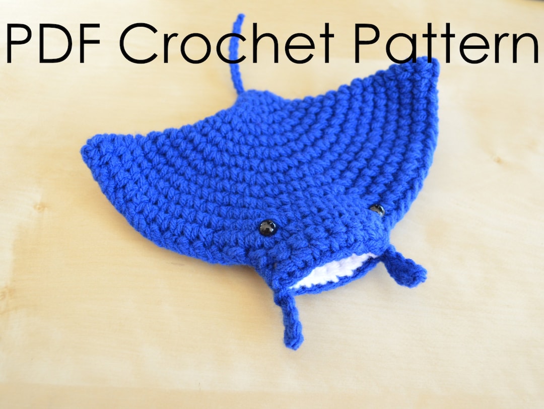 Crochet Manta Ray Amigurumi Pattern: Ocean Nursery Decor (PDF Pattern ...