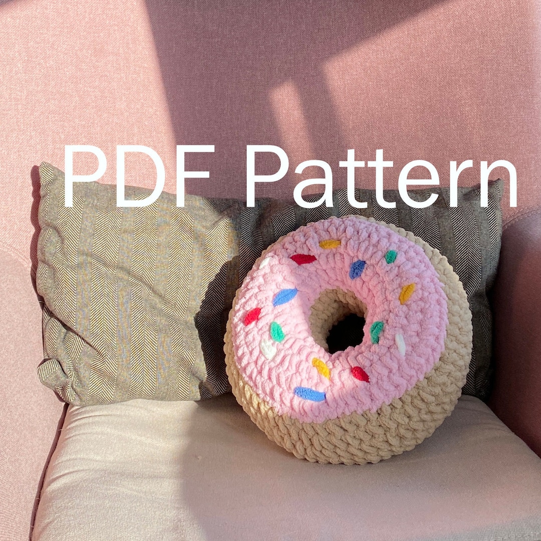 Crochet Donut Pillow Pattern Sweet Accessory Whimsical Home Decor Gift ...