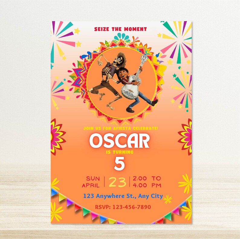 Editable Coco Birthday Invitation Disney Coco Invite Template Printable ...