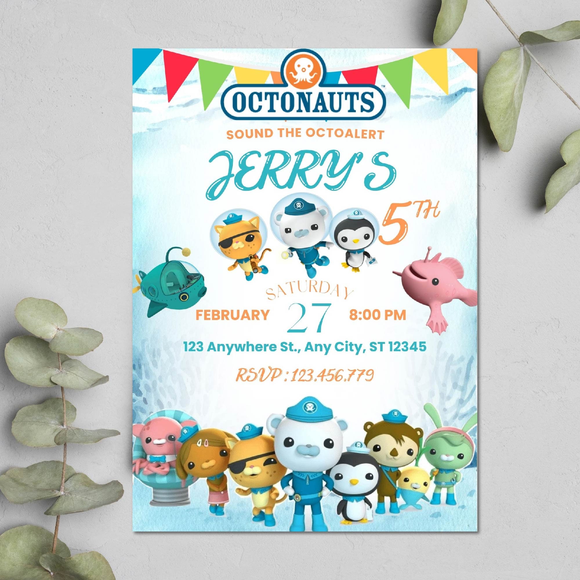 Editable the Octonauts Birthday Invitation Template, Printable Birthday ...