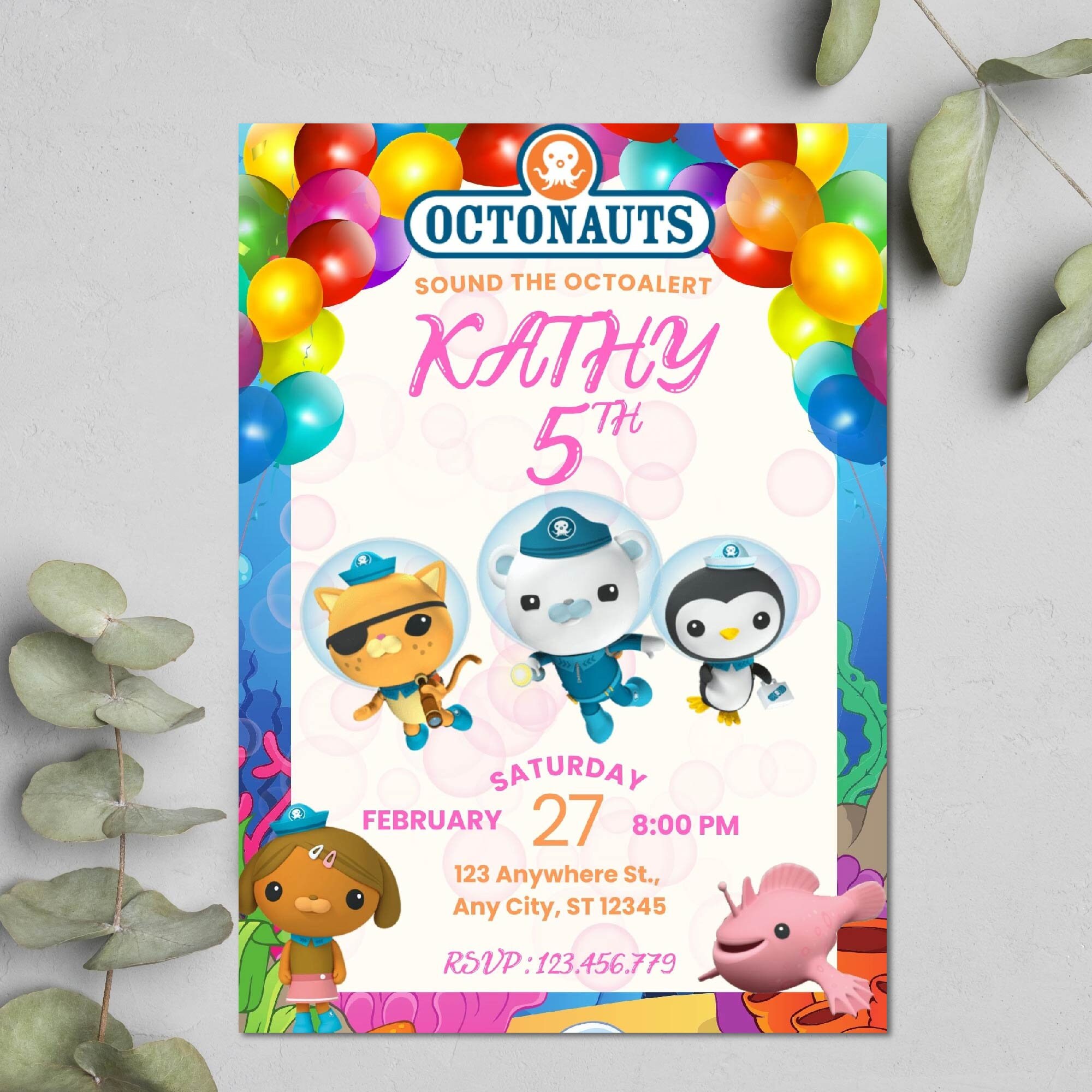 Editable the Octonauts Birthday Invitation Template, Printable Birthday ...