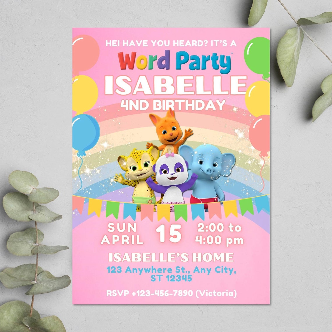 Word Party Invitation Word Party Birthday Printable Invitation Word ...