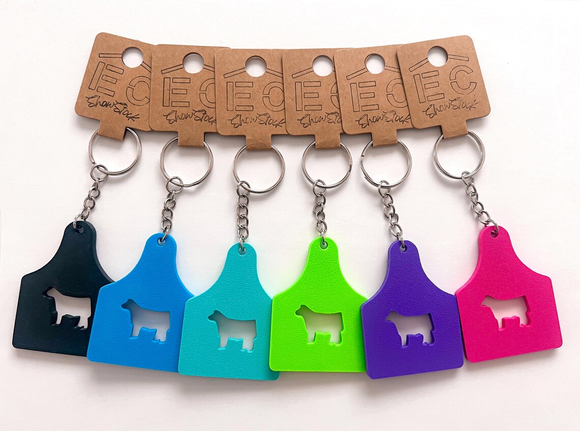 Cattle Ear Tag Keychain/clip. Show Steer. Club Calf. 4H Gift. Beef ...